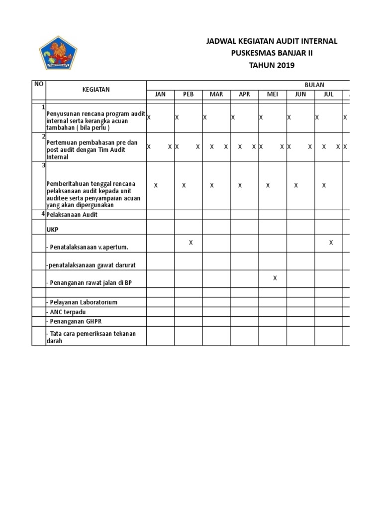 Jadwal Audit Internal | PDF