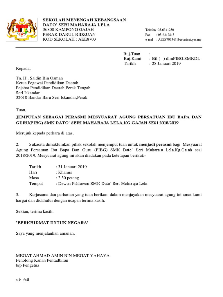 Contoh Surat Jemputan | PDF