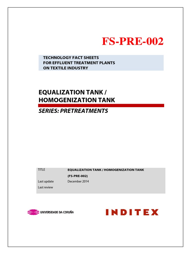 Equalization Tank-Homogenization Tank | PDF | Sewage Treatment | Textiles