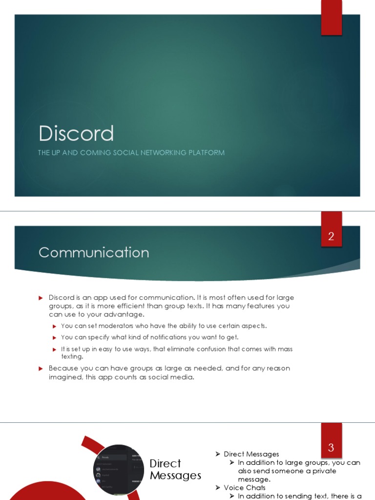Discord Powerpoint 1 | PDF | Internet Forum | Text Messaging