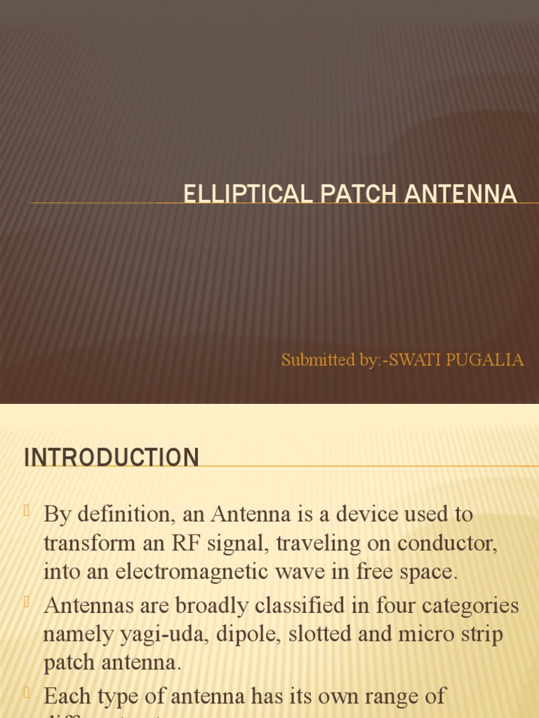 Elliptical Patch Micro Strip Antenna | PDF