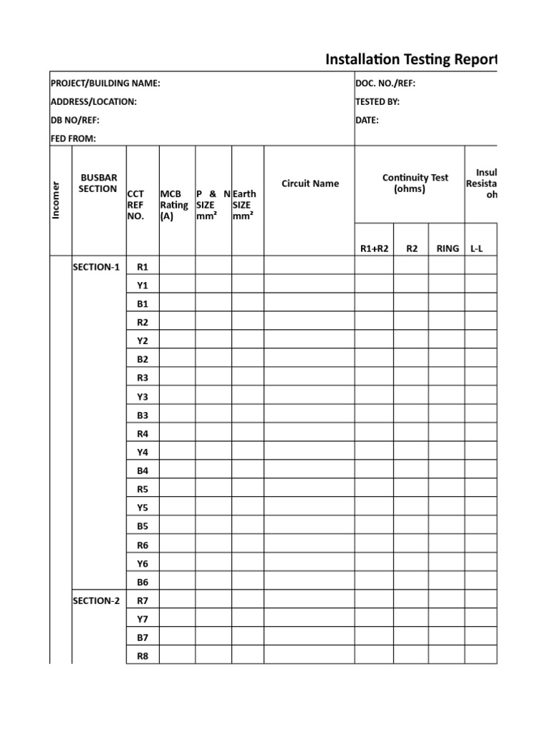 Installation Testing Report: Project/Building Name: Doc. No./Ref ...