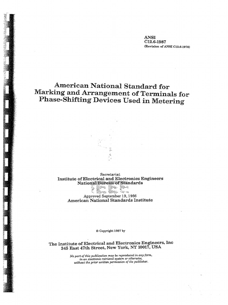 ANSI C12.6-1987 y C12.7-1987 - Electricity Metering PDF | PDF