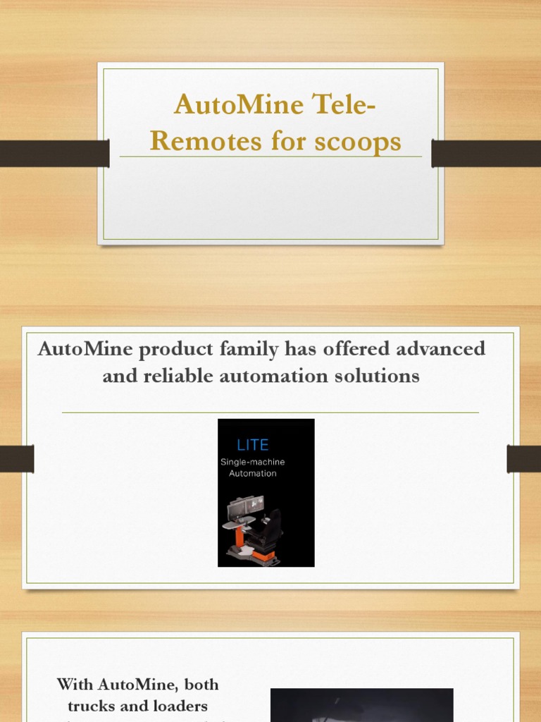 AutoMine Tele-Remote Solutions for Loaders | PDF | Technology & Engineering