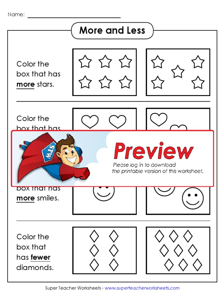 More and Less: Color The Box That Has | PDF