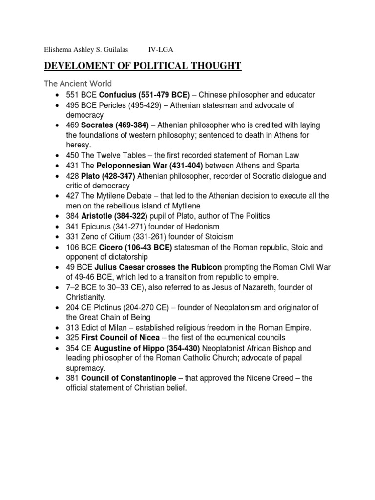 Key Figures in Ancient Political Thought | PDF | Philosophy | Religion ...