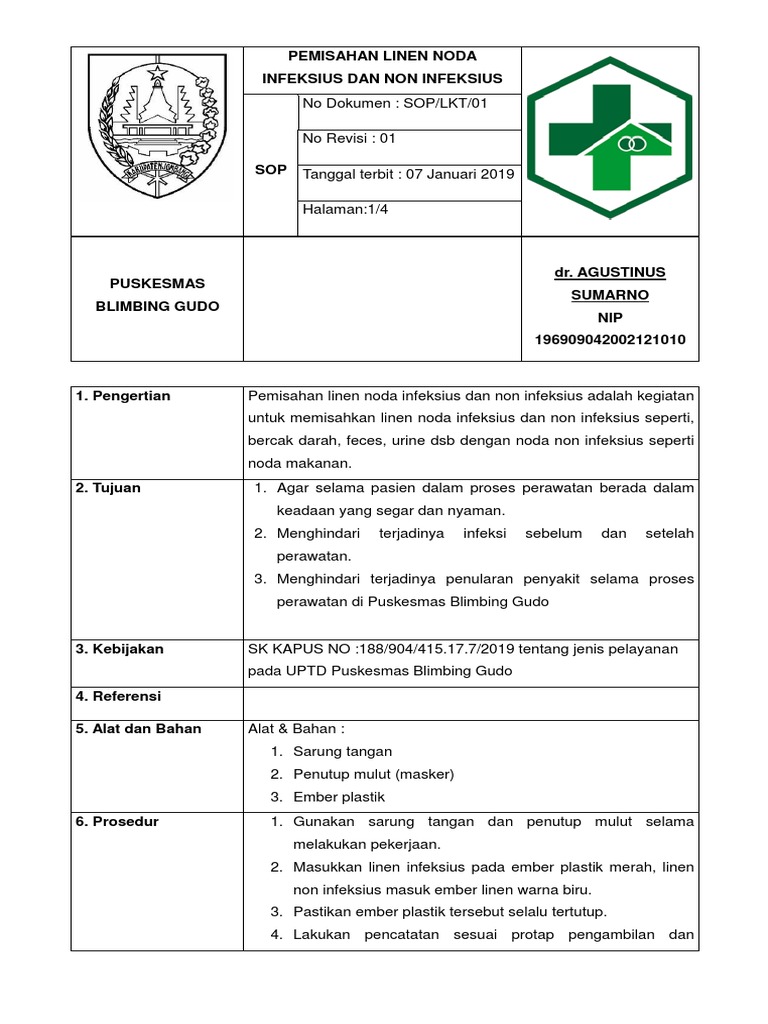 12 Pemisahan Linen Noda Infeksius Dan Non Infeksius | PDF