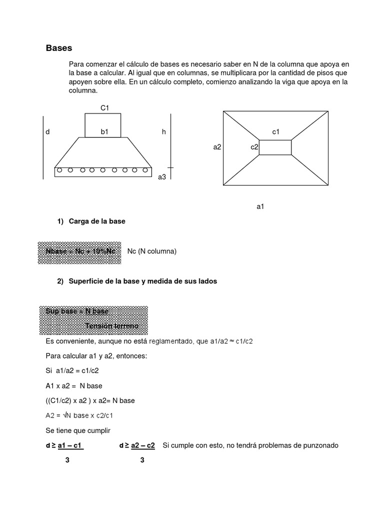 Procedimiento de Calculo Bases E2 | PDF | Naturaleza