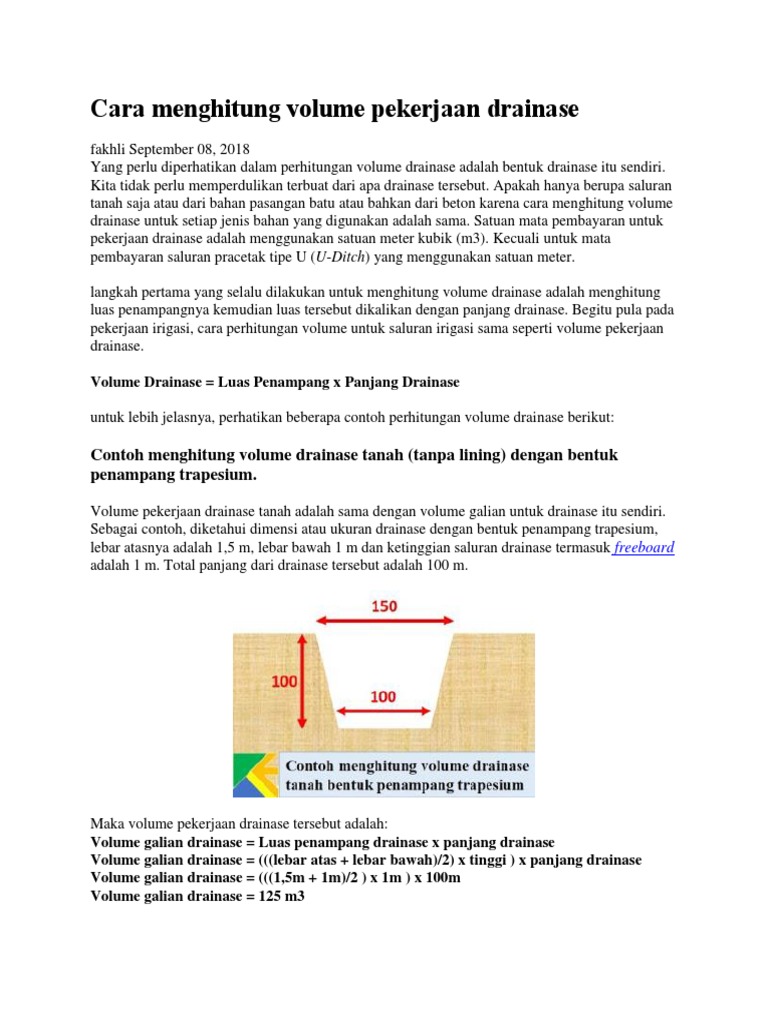 Cara Menghitung Volume Pasangan Batu | PDF