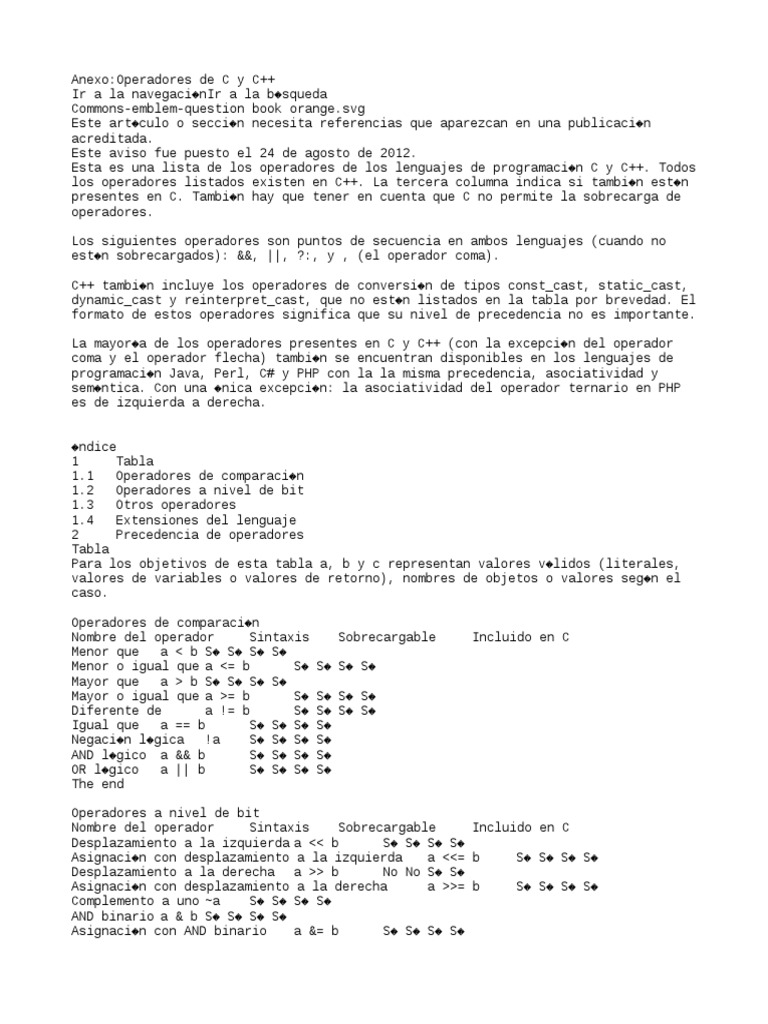 Operadores Logicos C++ | PDF | C ++ | Desarrollo de software