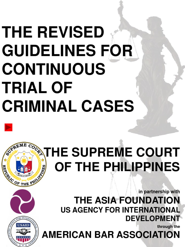 Revised Guidelines for Continuous Criminal Trials | PDF | Arraignment ...
