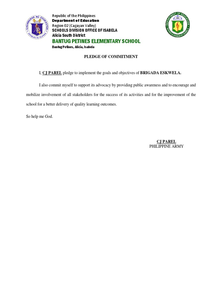 Pledge of Commitment | PDF