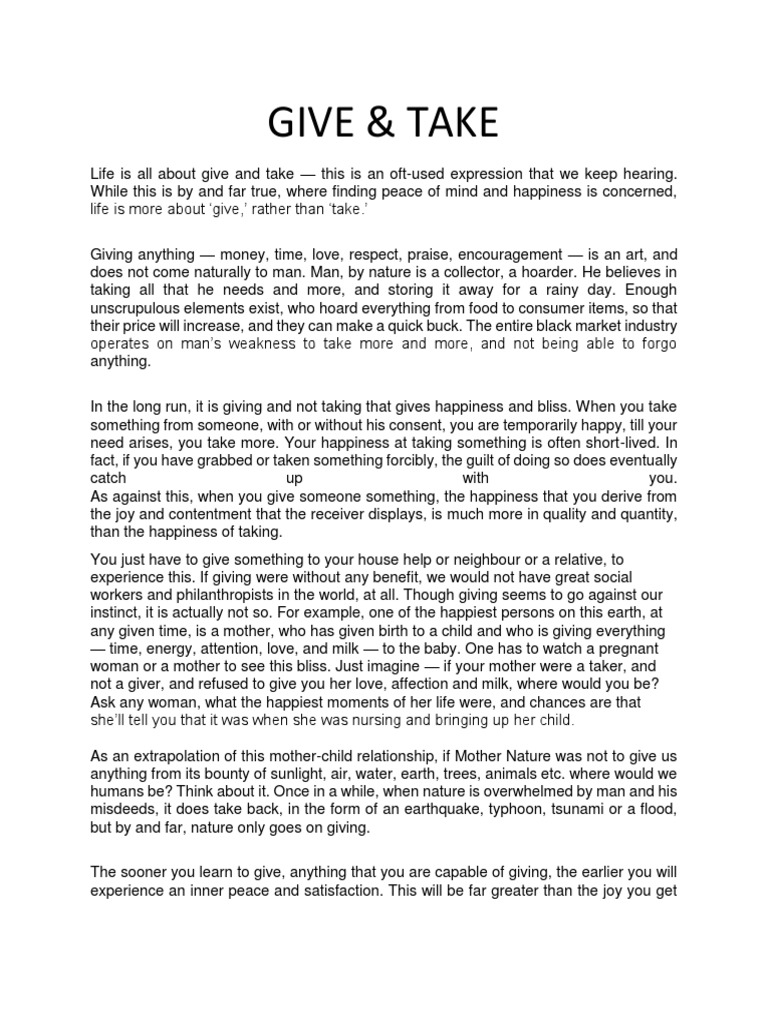 Give and Take | PDF | Compulsive Hoarding | Happiness
