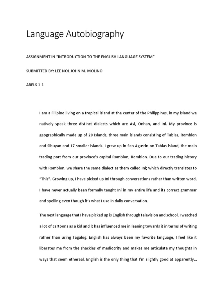 Language Autobiography | PDF | English Language | Symbols