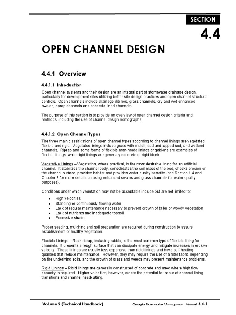 Open Channel Drainage Design Guidelines | PDF | Nature