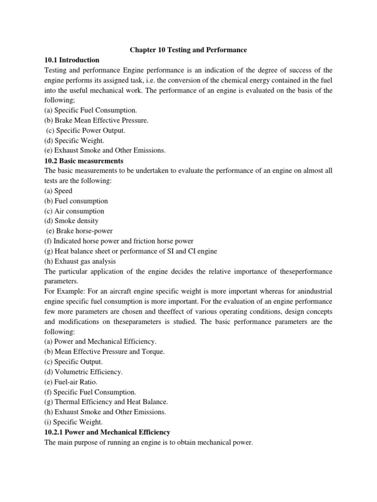Engine Performance Testing Parameters | PDF | Internal Combustion ...