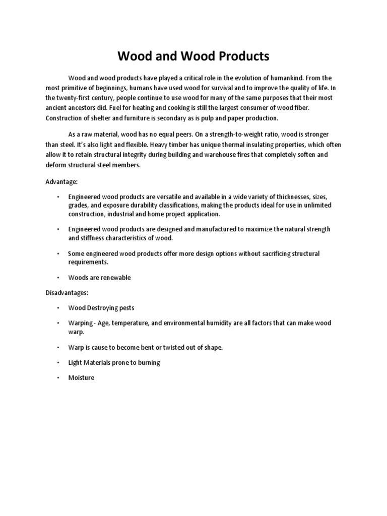 Wood and Wood Products - Written Report | PDF | Wood | Lumber
