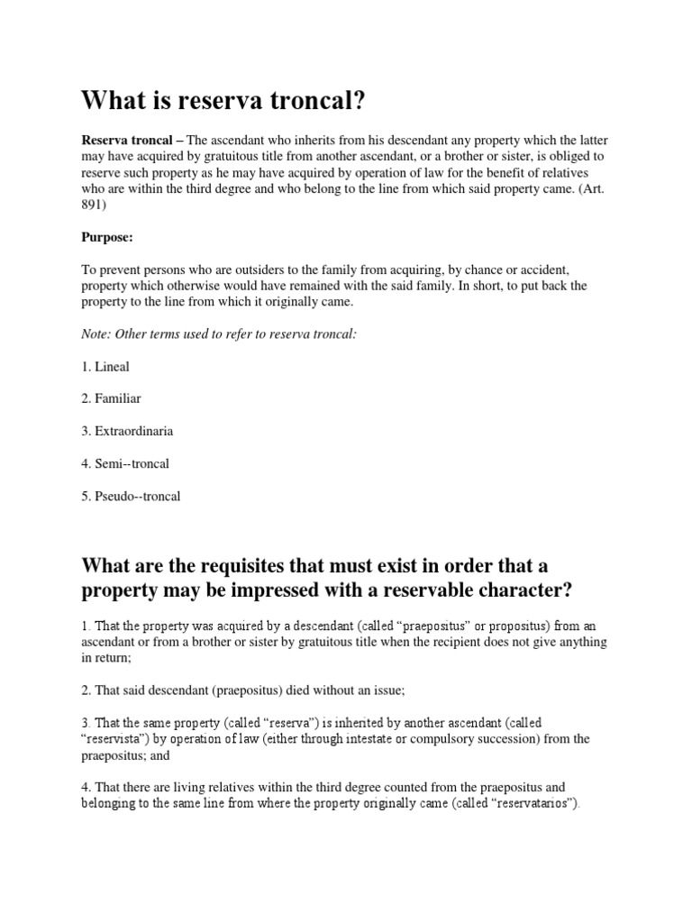 Understanding Reserva Troncal in Law | PDF | Judgment (Law) | Complaint