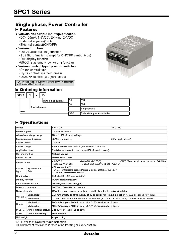 SPC1 Single Phase Power Controller PDF | PDF | Relay | Switch