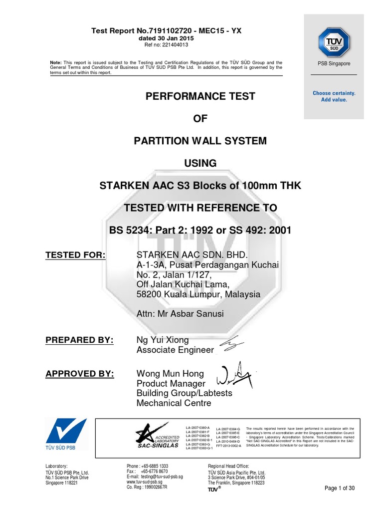 Partition Wall Test Results | PDF | Door | Wall