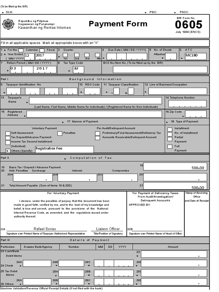 BIR Form 0605 | PDF | Gasoline | Taxpayer