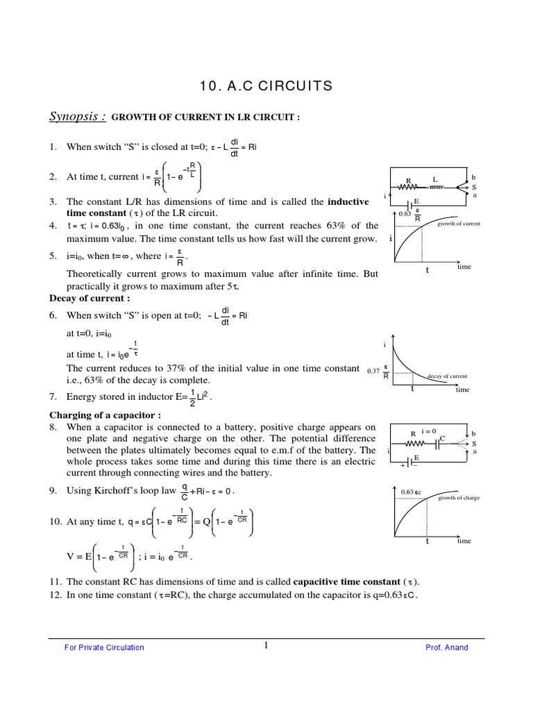 Understanding the Growth and Decay of Current in LR Circuits and ...