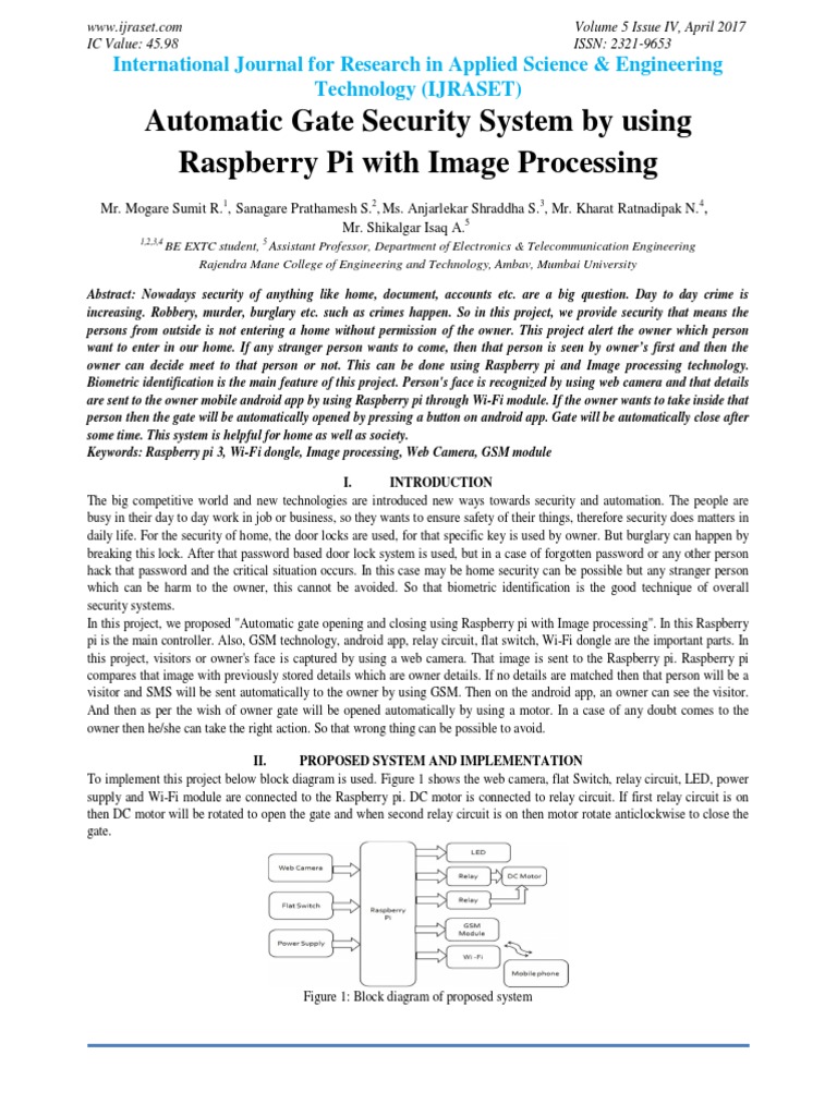 Gatee Security Using Rasberry Pi | PDF | Wi Fi | Ieee 802.11