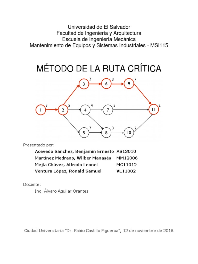 Ejemplo y Método de Ruta Crítica | PDF | Planificación | Ingeniería
