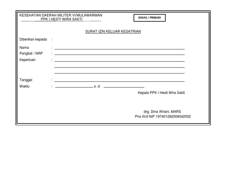 Surat Izin Keluar | PDF