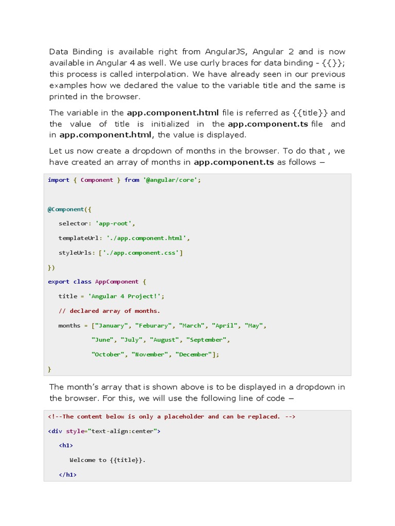 Data Binding | PDF | Angular Js | Control Flow