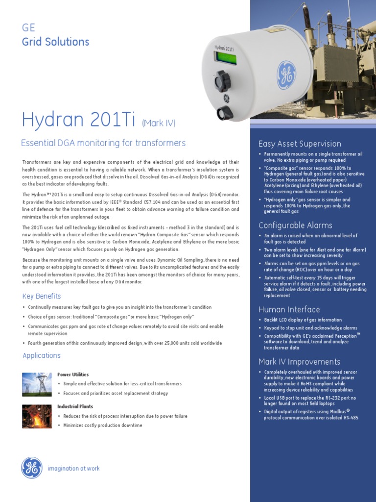 Hydran 201ti (Mark IV) Essential DGA Monitoring For Transformers | PDF ...