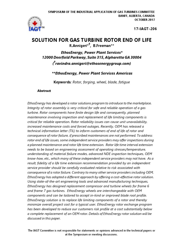 GE Rotor Life | PDF | Turbine | Gas Turbine