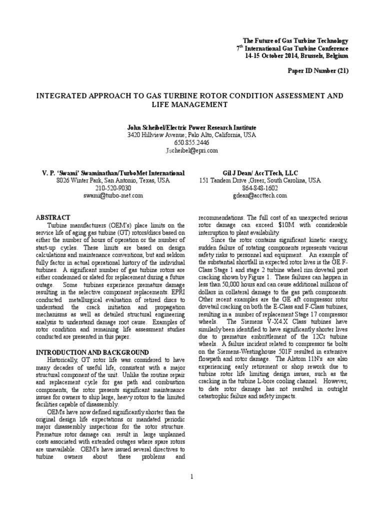 Gas Turbine Report Rotor | PDF | Fracture | Fatigue (Material)
