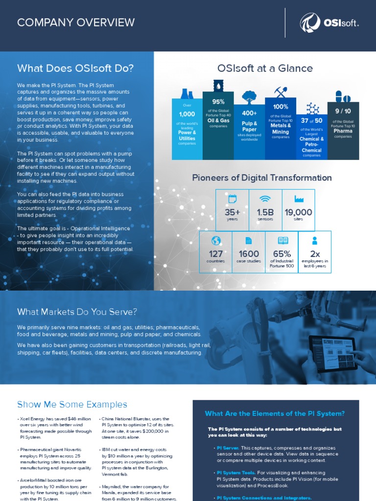 Company Overview: What Does Osisoft Do? | PDF | Energy And Resource ...