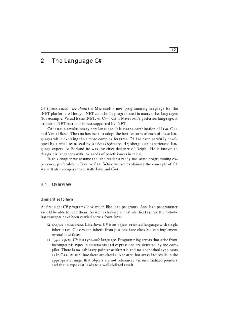 2 The Language C 21 Overview Pdf C Sharp Programming Language