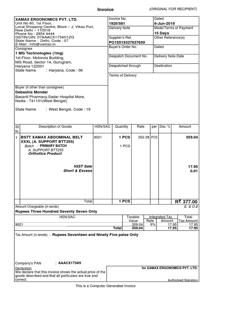 1MG - 8 | Invoice | Government Finances