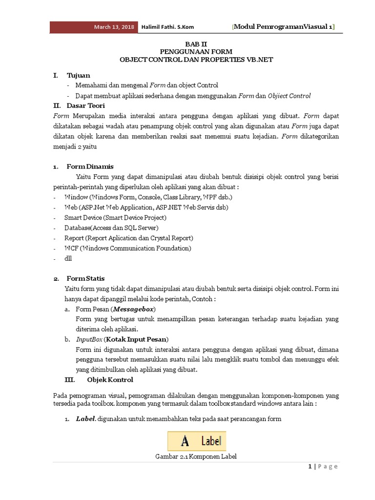 Modul Latihan VB - Net 2010 | PDF
