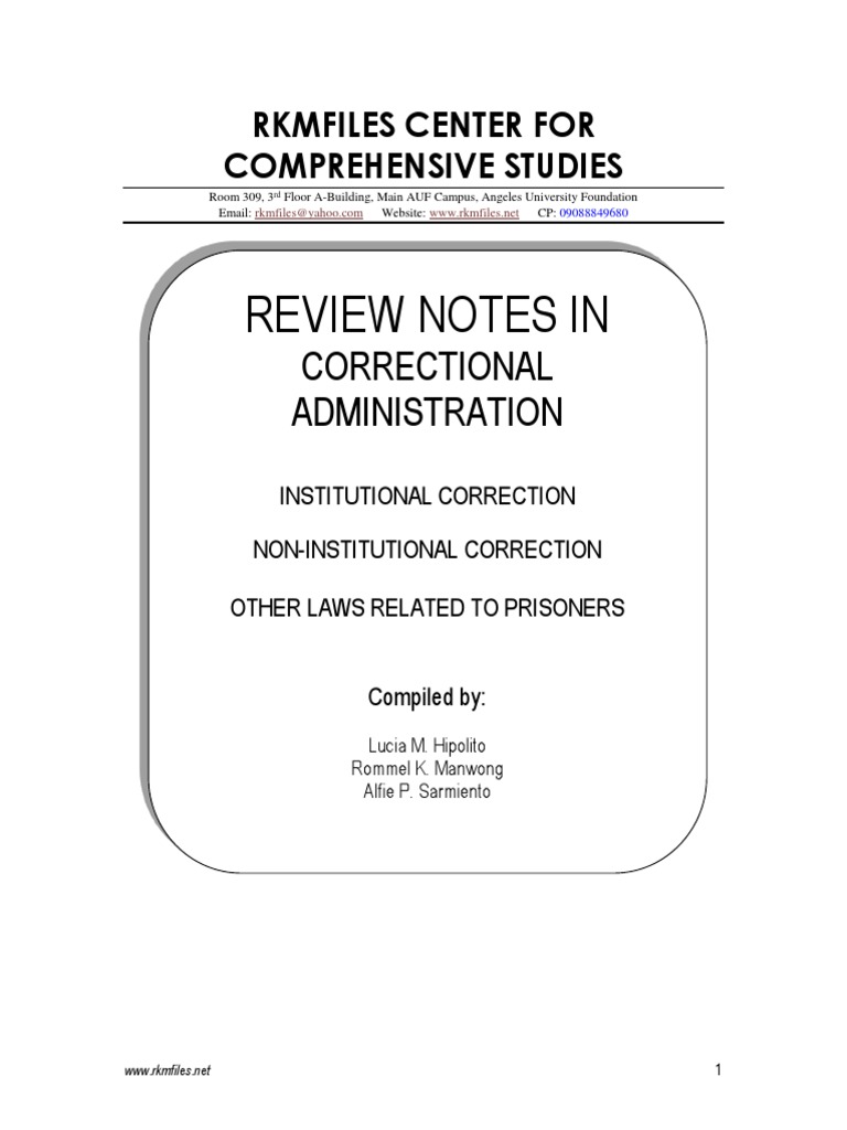 Correctional Administration | PDF | Parole | Prison