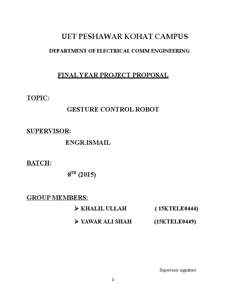 FYP Proposal | PDF | Remote Control | Robot