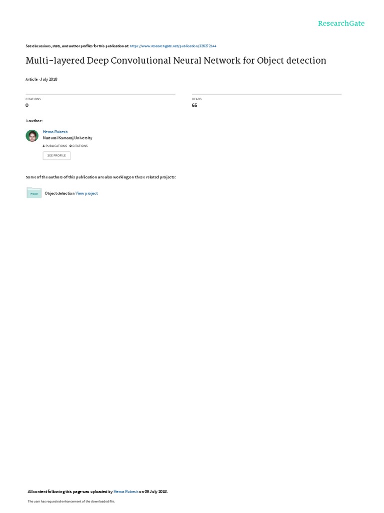 Multi-Layered Deep Convolutional Neural Network For Object Detection | PDF | Deep Learning ...