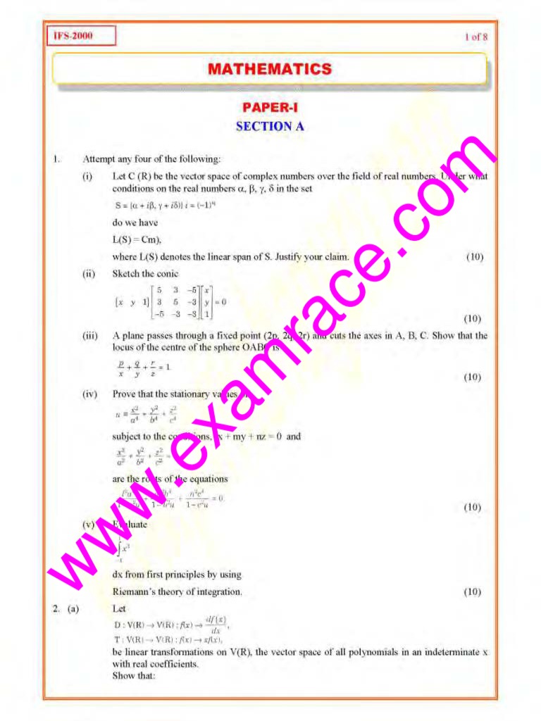 IFS Mathematics 2000 | PDF | Algebra | Physics