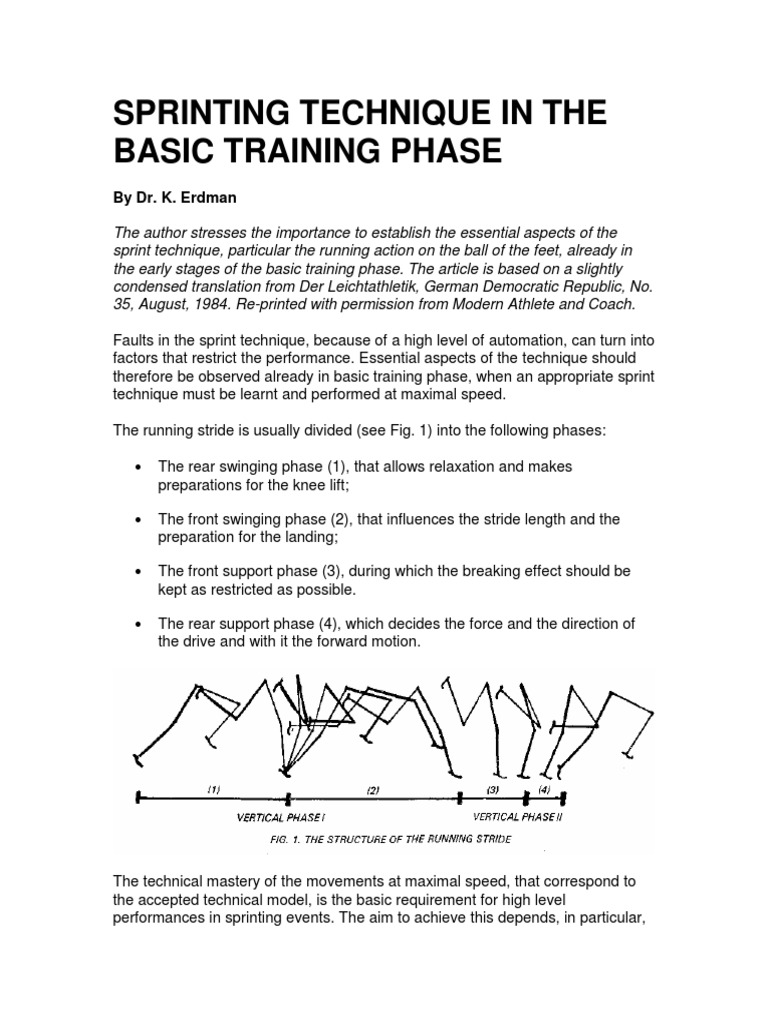 Sprinting Technique in The Basic Training Phase: by Dr. K. Erdman | PDF ...
