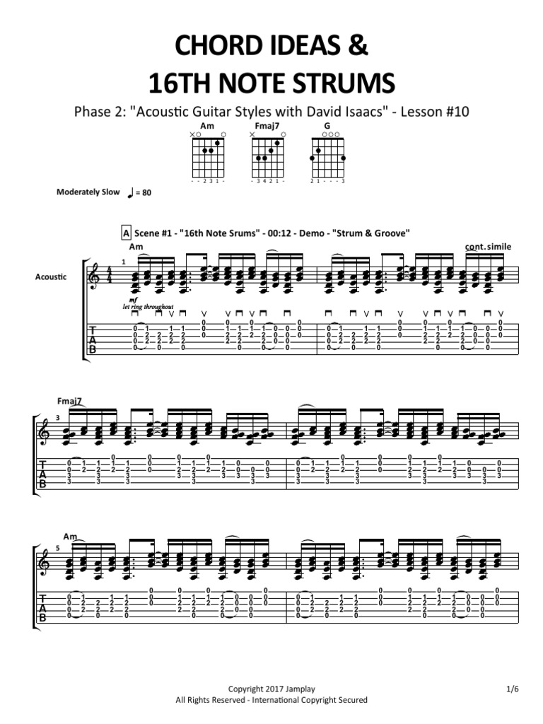 Chord Ideas & 16th Note Strums | PDF | Musical Instruments | Rhythm And ...