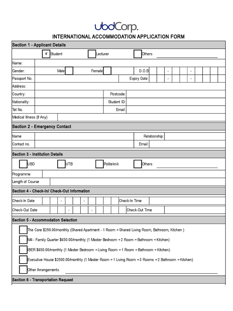 Core International Reservation Form Individual | PDF