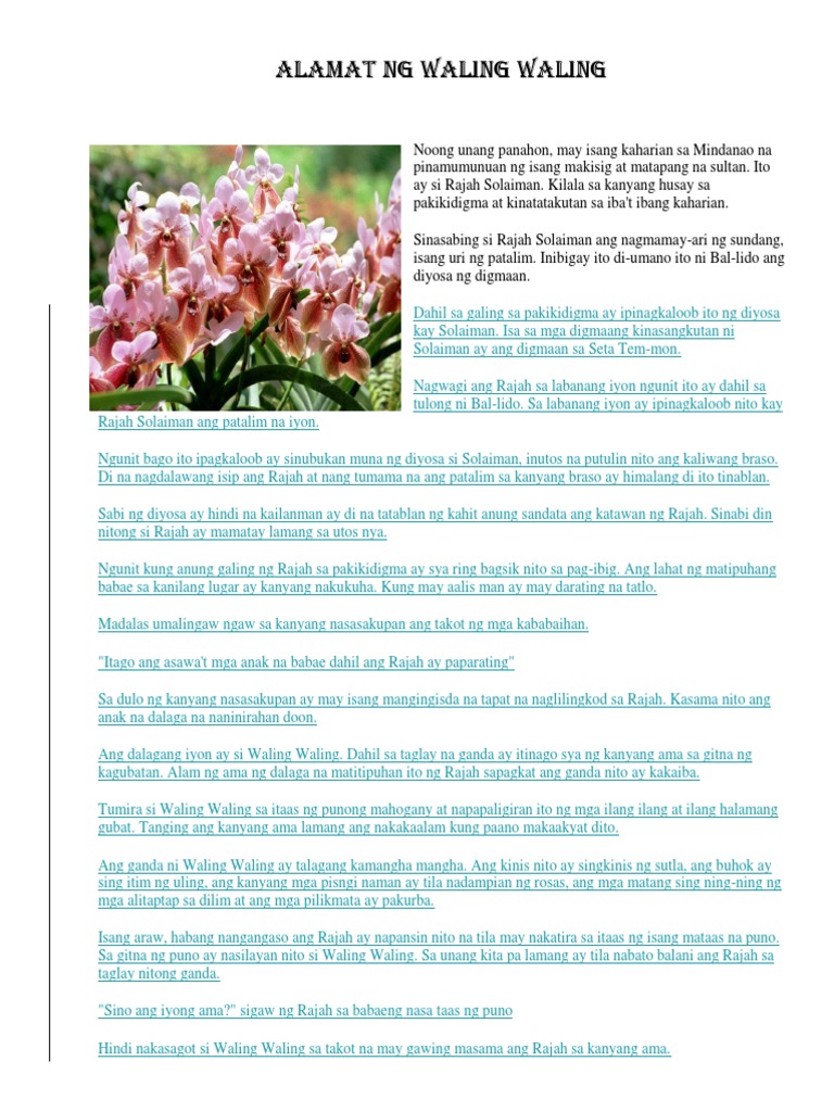 Alamat NG Waling Waling | PDF