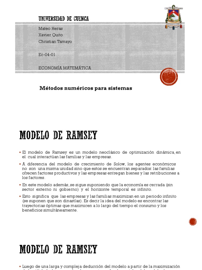 Modelo Ramsey | PDF | Enseñanza de matemática | Ciencias económicas