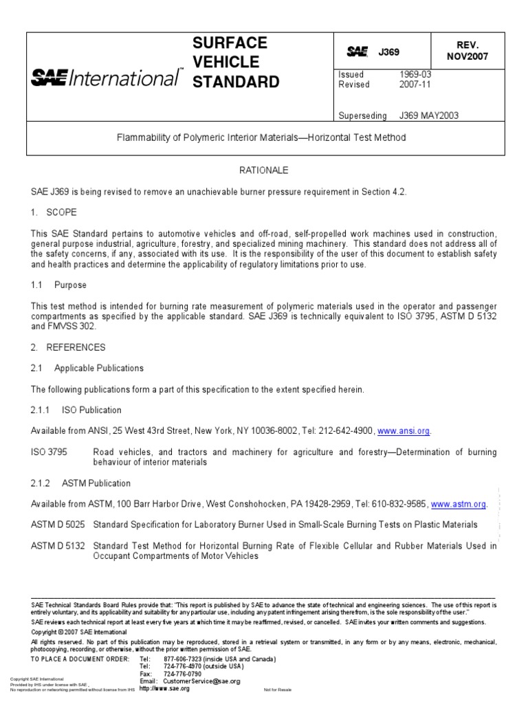 SAE J369-2007 | Specification (Technical Standard) | Copyright