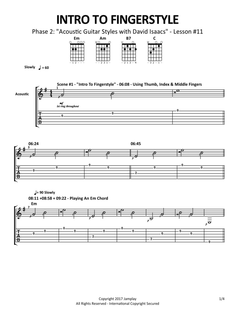 Intro To Fingerstyle PDF | PDF | Guitars | Musical Techniques