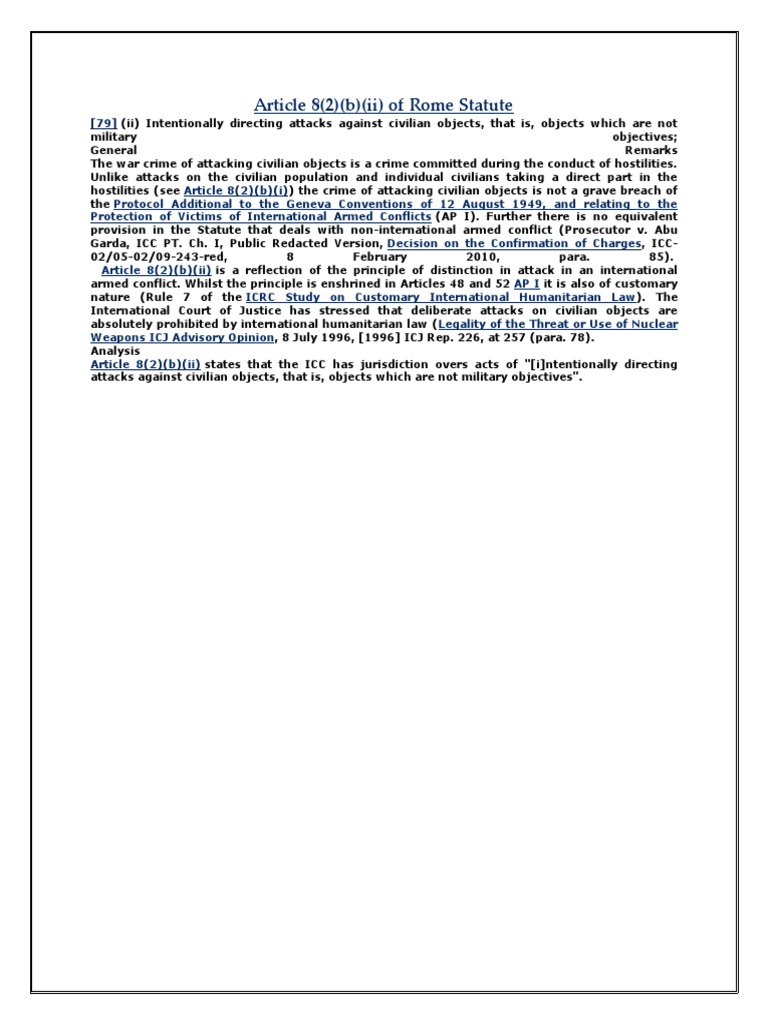 Article 8 of Rome Statute | PDF