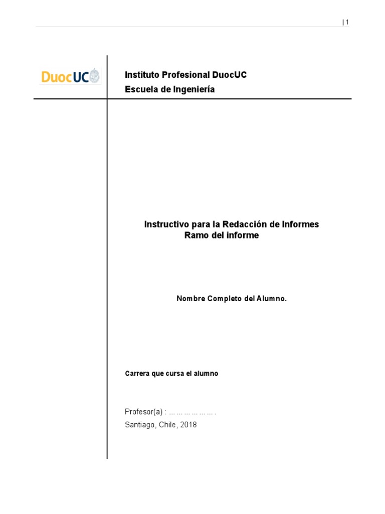 Caratula Informes Institucional DuocUC | PDF | Diseño | Comunicación